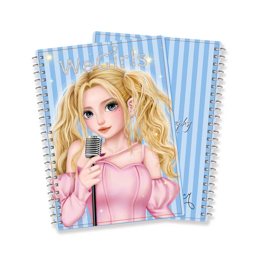 Princess Lucy Spiral Notebook - 8.5" Blue School Journal for Girls
